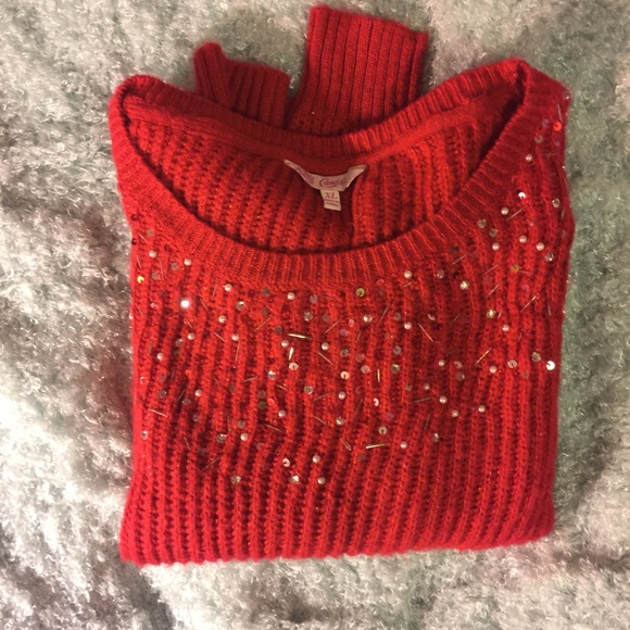 Candie's | Sweaters | Sweet Red Holiday Sweater Candies Xl Beads Gleams ...